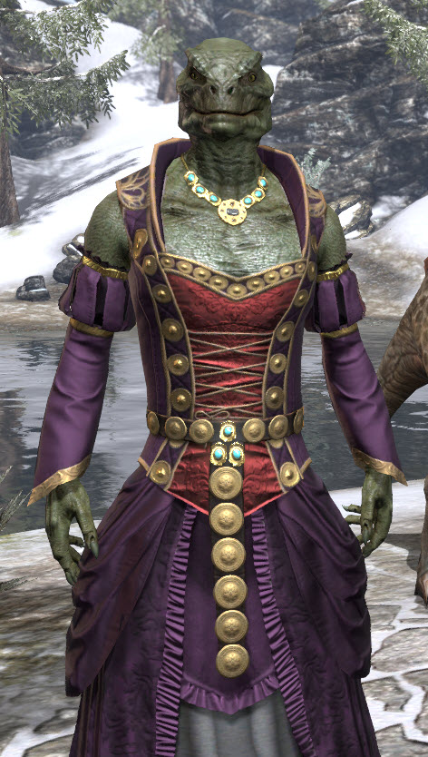 ESO Fashion | High-Collared Coin Ball Gown (Elder Scrolls Online)