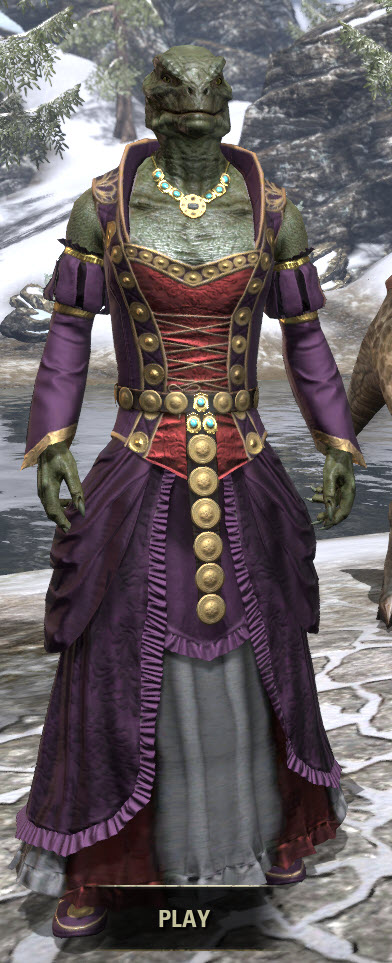 ESO Fashion | High-Collared Coin Ball Gown (Elder Scrolls Online)