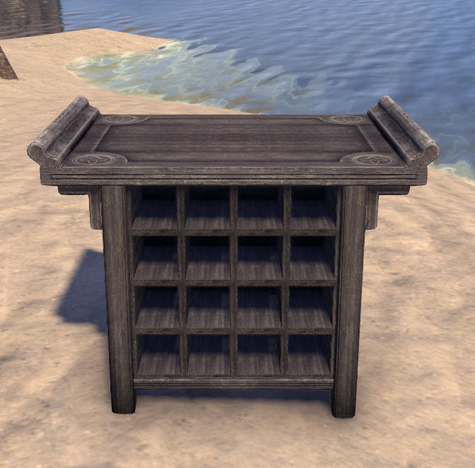 ESO Fashion | Hlaalu Dresser, Scroll Rack (Elder Scrolls Online)