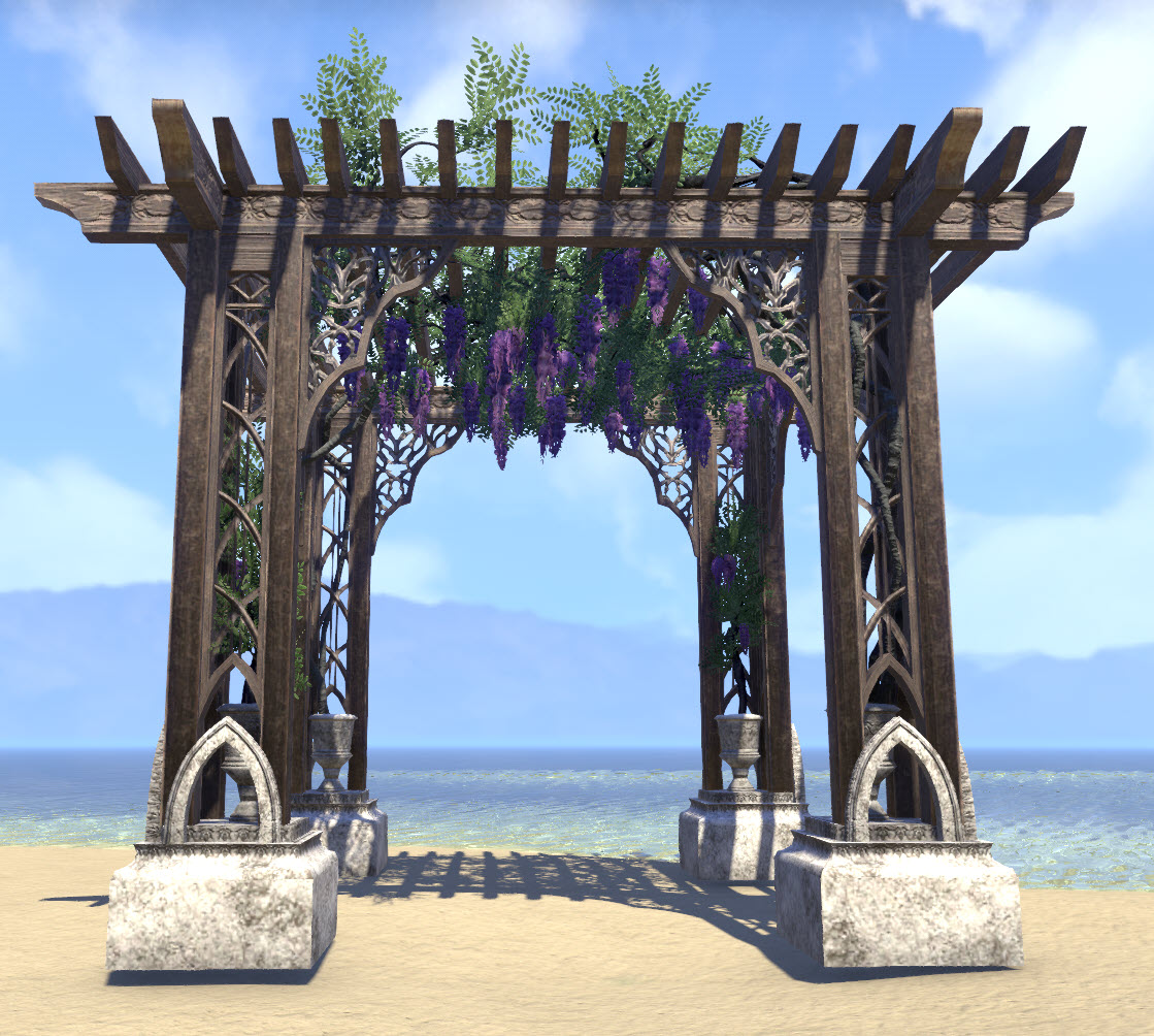 ESO Fashion | Alinor Pergola, Purple Wisteria (Elder Scrolls Online)