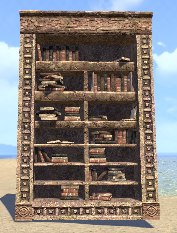 ESO Fashion | Elsweyr Bookshelf, Ancient Stone Full (Elder Scrolls Online)