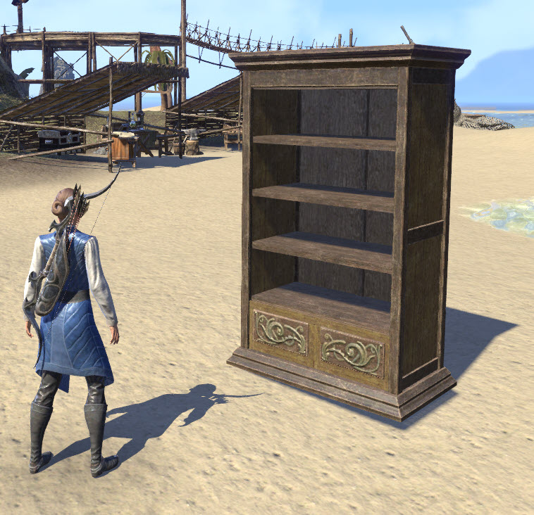 ESO Fashion | Elsweyr Bookshelf, Wooden (Elder Scrolls Online)