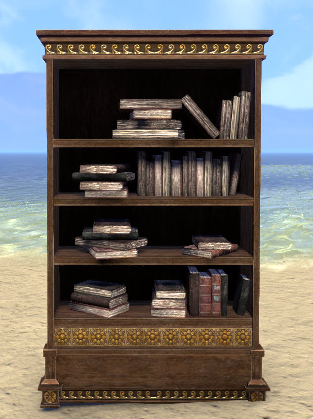 ESO Fashion | Leyawiin Bookcase, Tall Filled (Elder Scrolls Online)