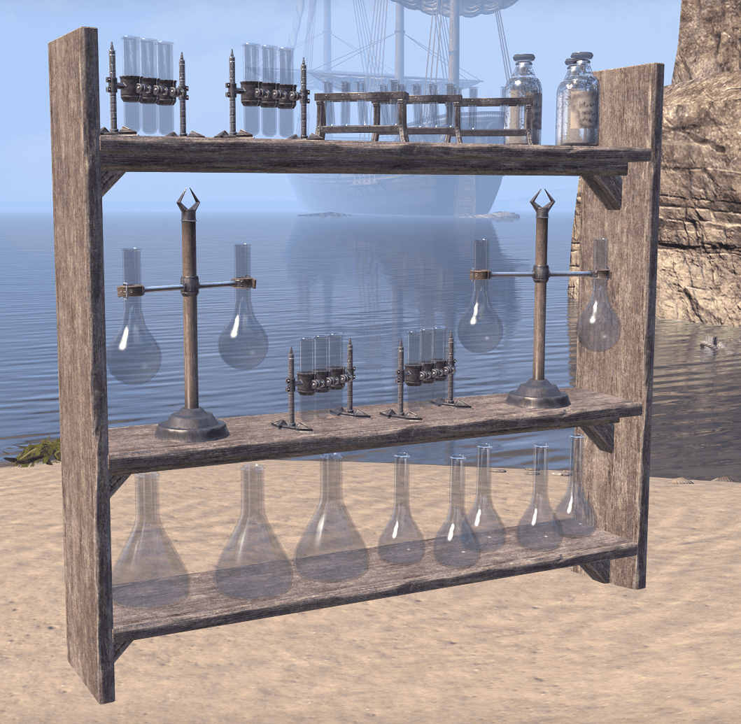 ESO Fashion | Alchemy Shelves, Filled (Elder Scrolls Online)